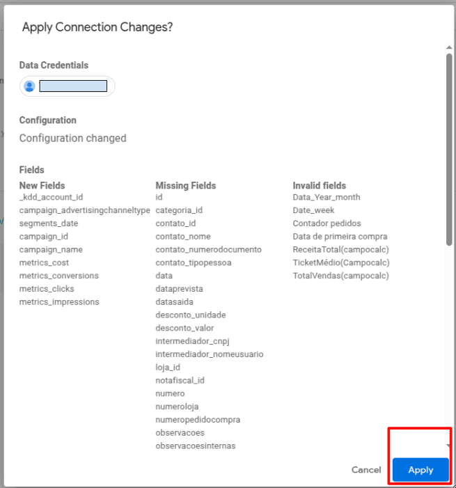 Looker Studio Via Kondado Connection