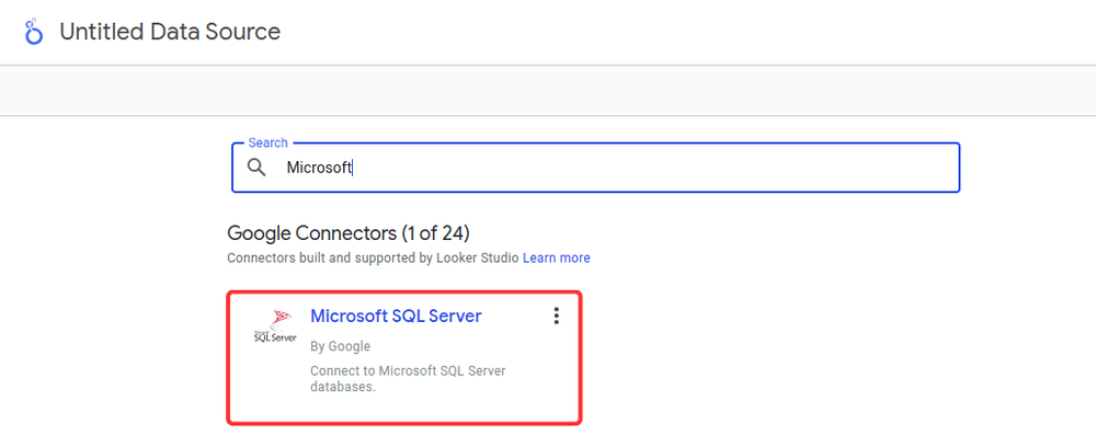 Connecting SQL Server to Looker Studio Connecting SQL Server to Looker Studio